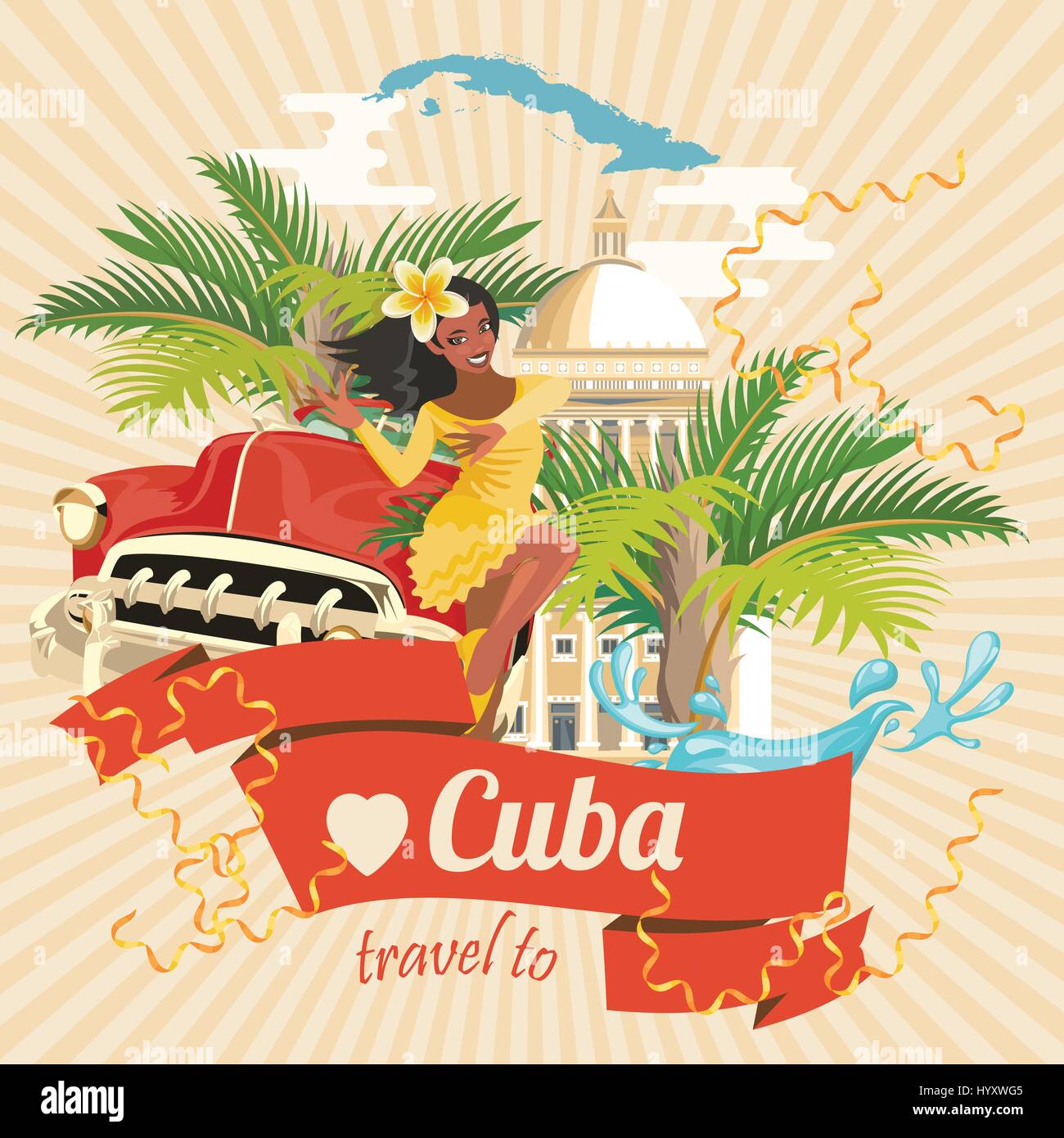 1960s Tropical Travel Poster High Resolution Stock Photography and ...