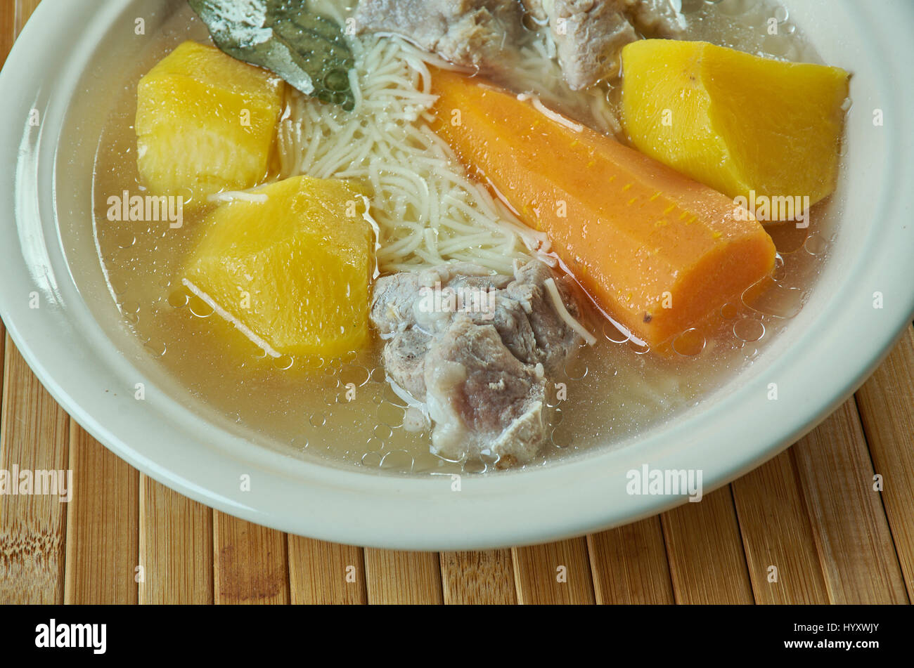 Husleves Traditional Hungarian soup.close up Stock Photo - Alamy