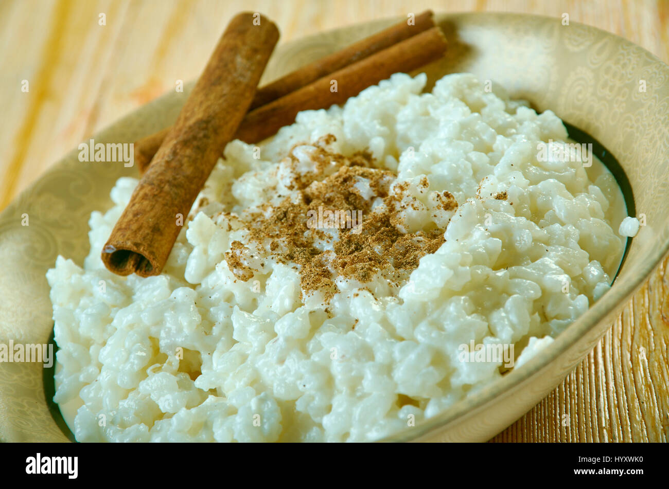 Sutlijash - Macedonian rice pudding. close up Stock Photo - Alamy