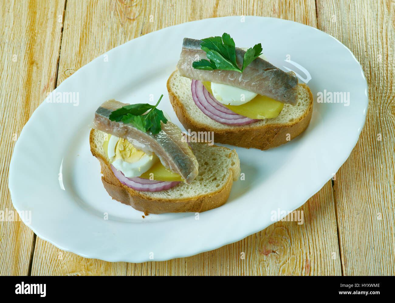 Marinated Fish Canapes . Party Food Stock Photo - Alamy