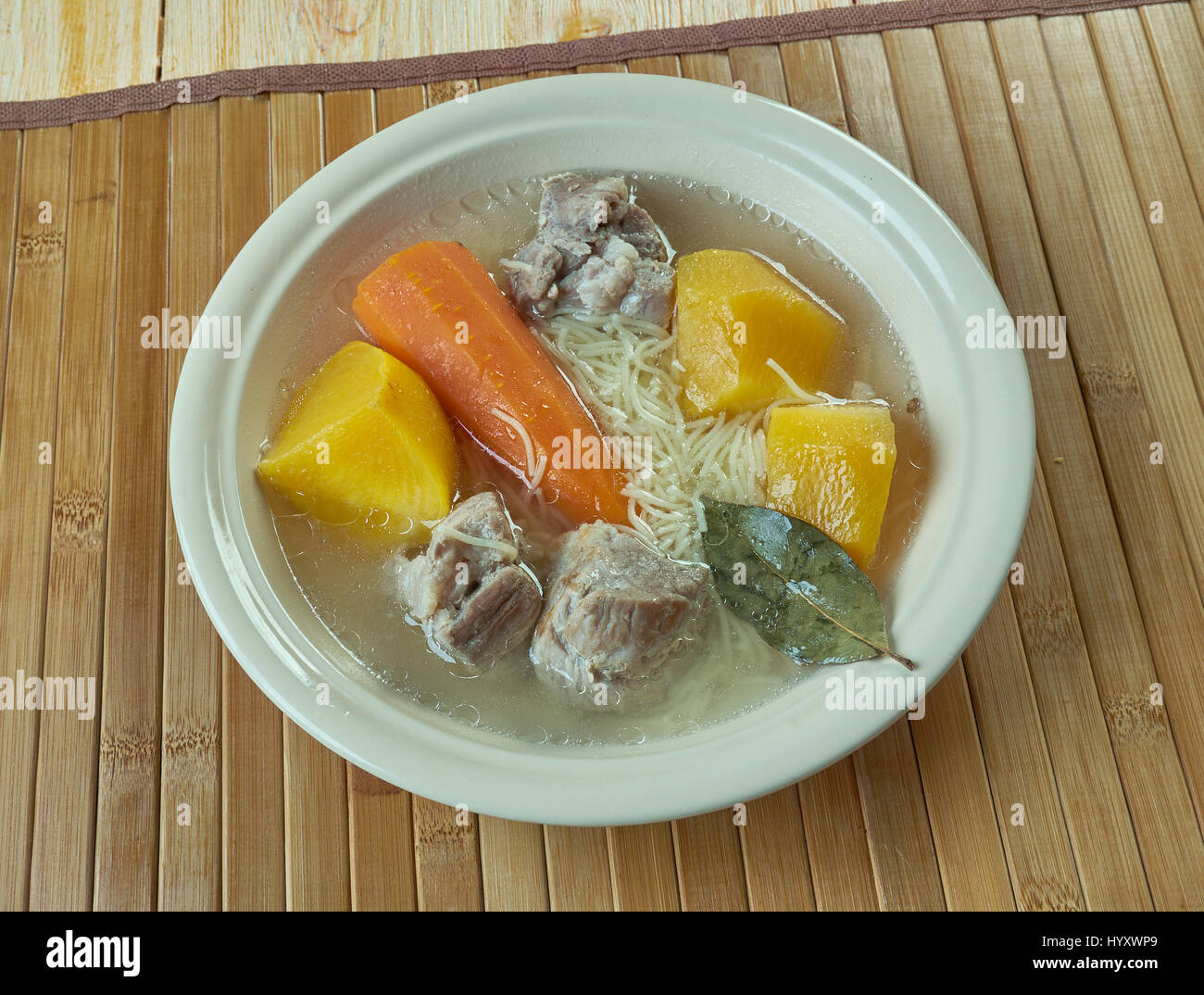 Husleves Traditional Hungarian soup.close up Stock Photo - Alamy