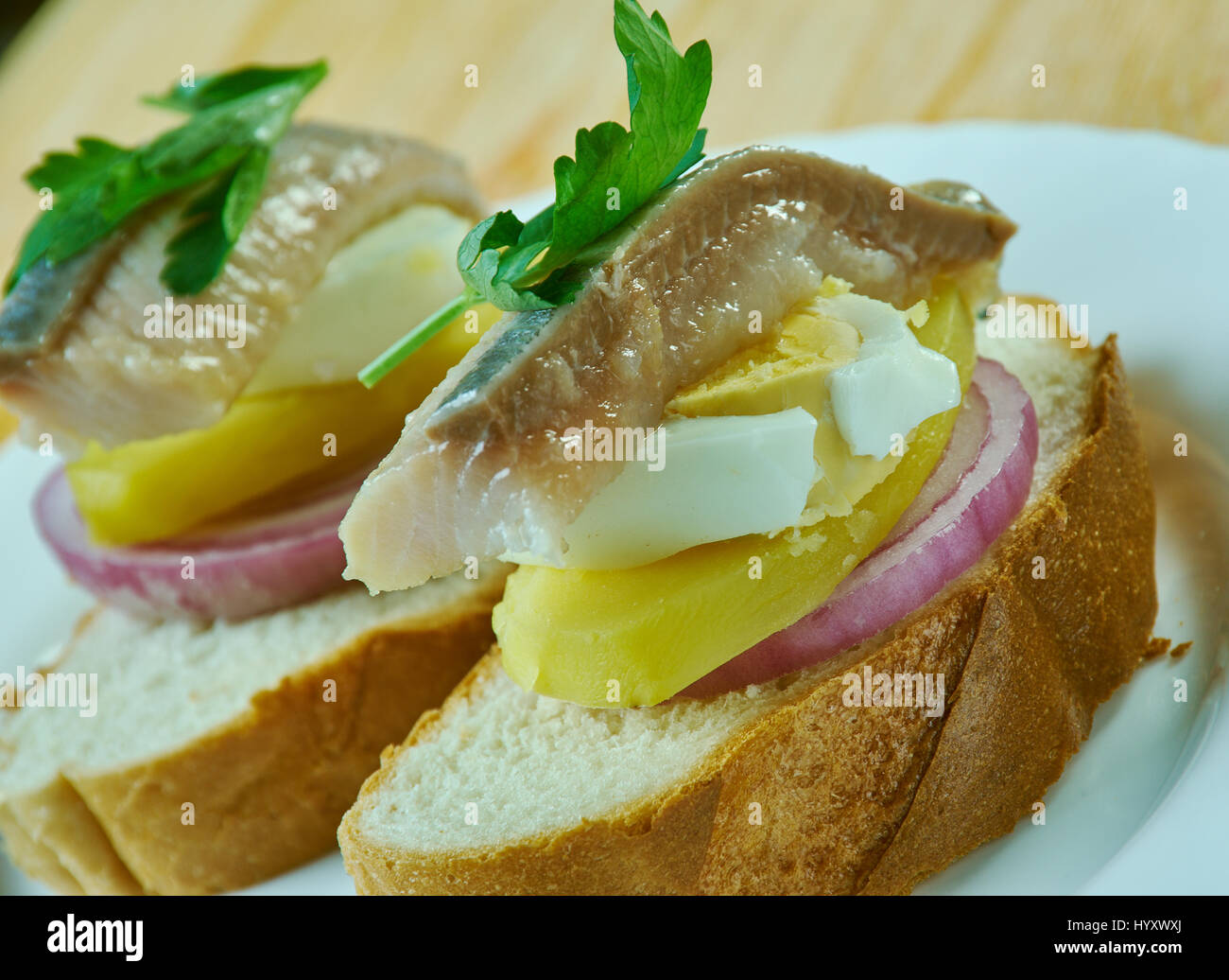 Marinated Fish Canapes . Party Food Stock Photo - Alamy