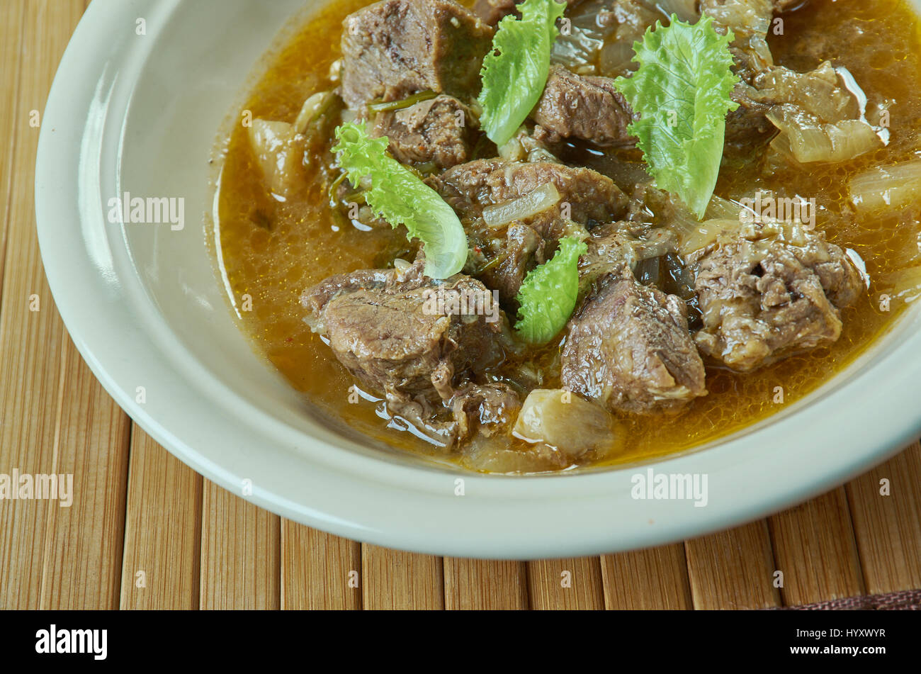 Kamounia beef and liver stew prepared with cumin.Egyptian cuisine and ...
