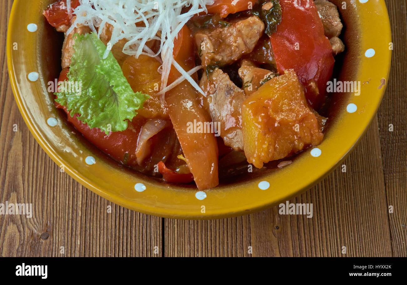 Pork Menudo - traditional Mexican soup Stock Photo - Alamy