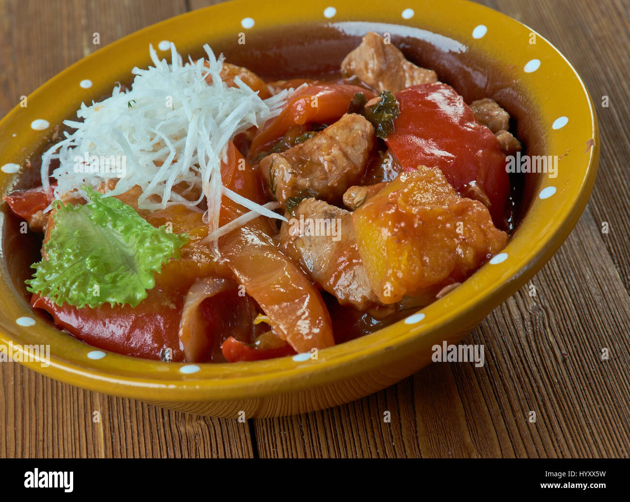 Pork Menudo - traditional Mexican soup Stock Photo - Alamy