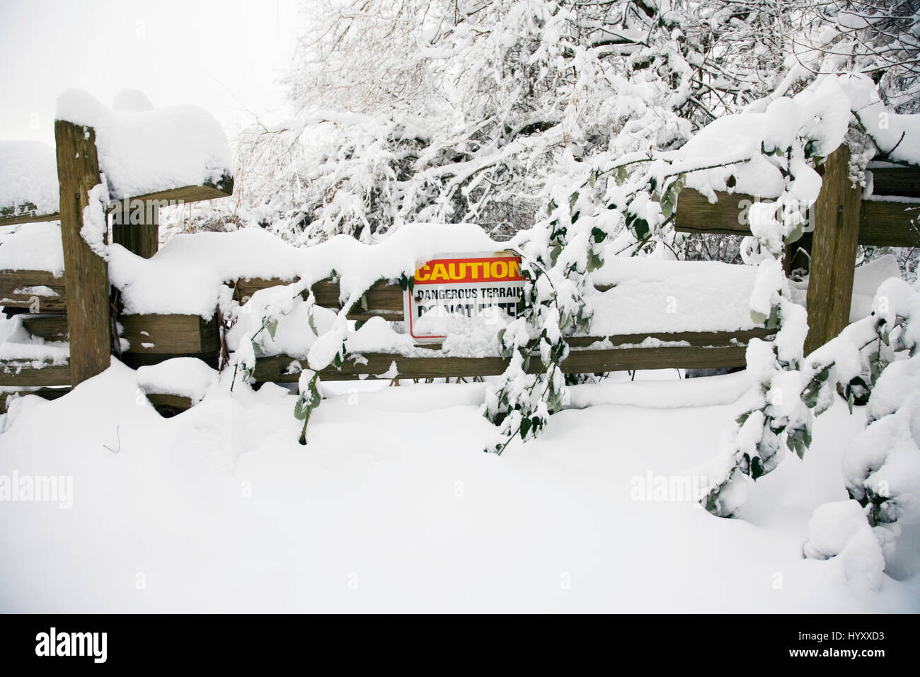 do not enter sign and snow Vancouver, BC Stock Photo - Alamy