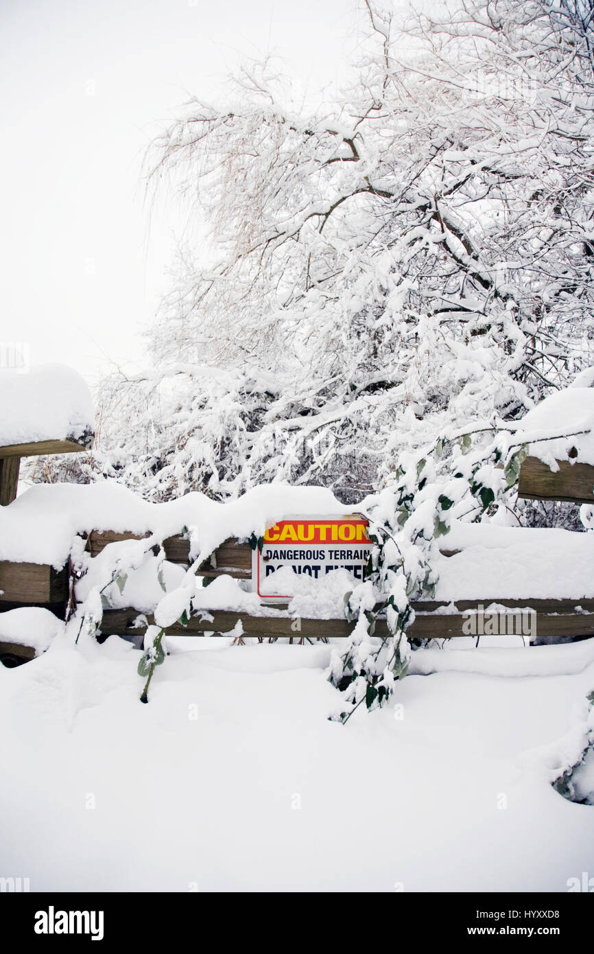 do not enter sign and snow Vancouver, BC Stock Photo - Alamy