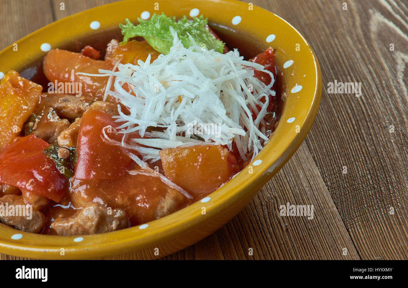 Pork Menudo - traditional Mexican soup Stock Photo - Alamy