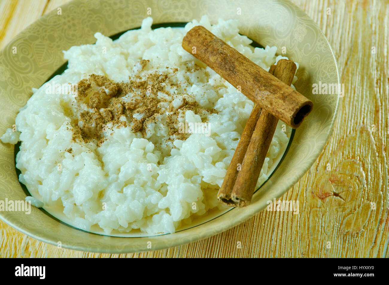 Sutlijash - Macedonian rice pudding. close up Stock Photo - Alamy