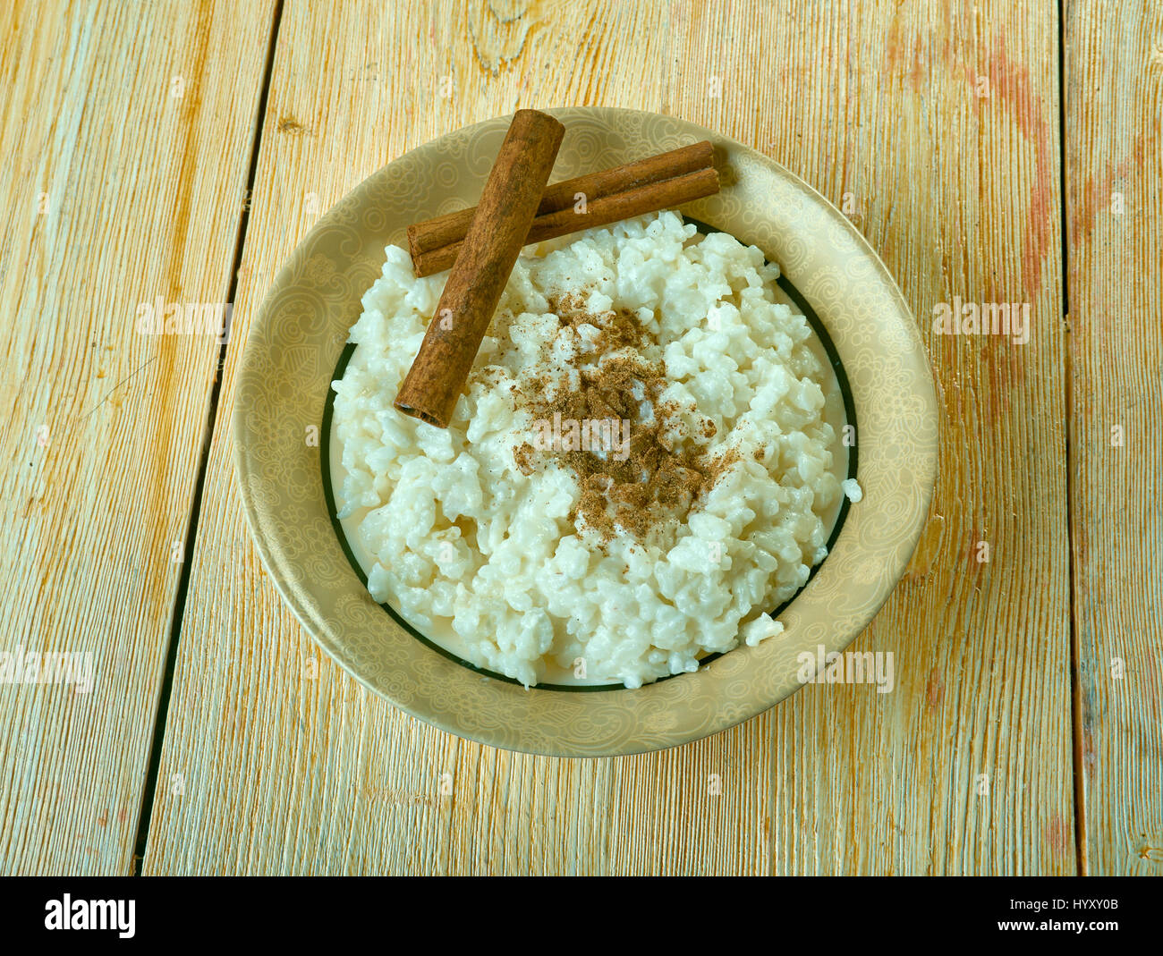 Sutlijash - Macedonian rice pudding. close up Stock Photo - Alamy