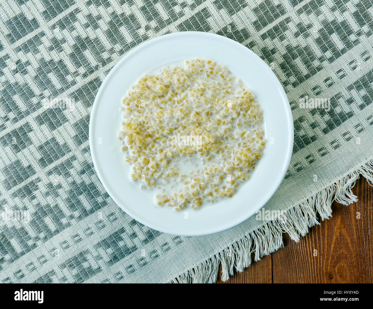Helmipuuro - Finnish dairy semolina porridge Stock Photo - Alamy