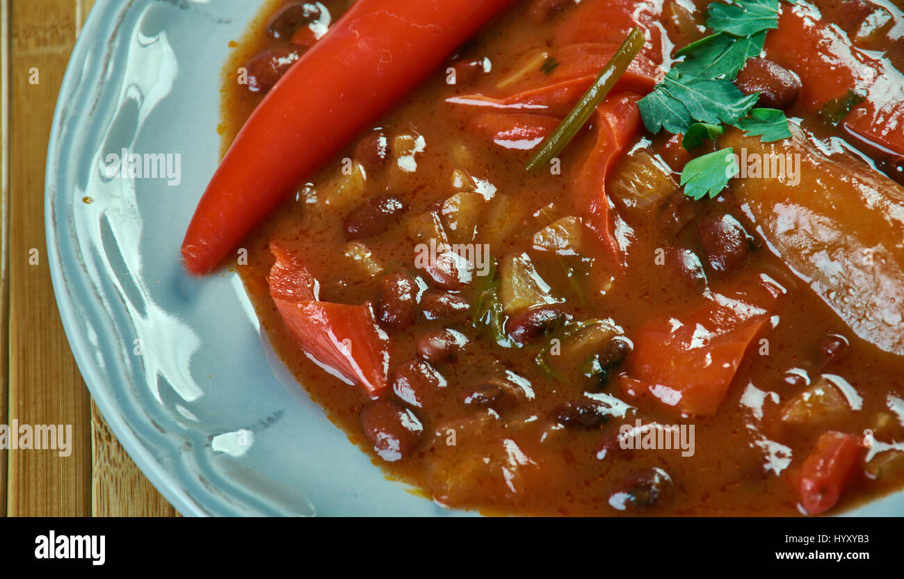 Firehouse Chili -Winter recipe stew of beans Stock Photo - Alamy