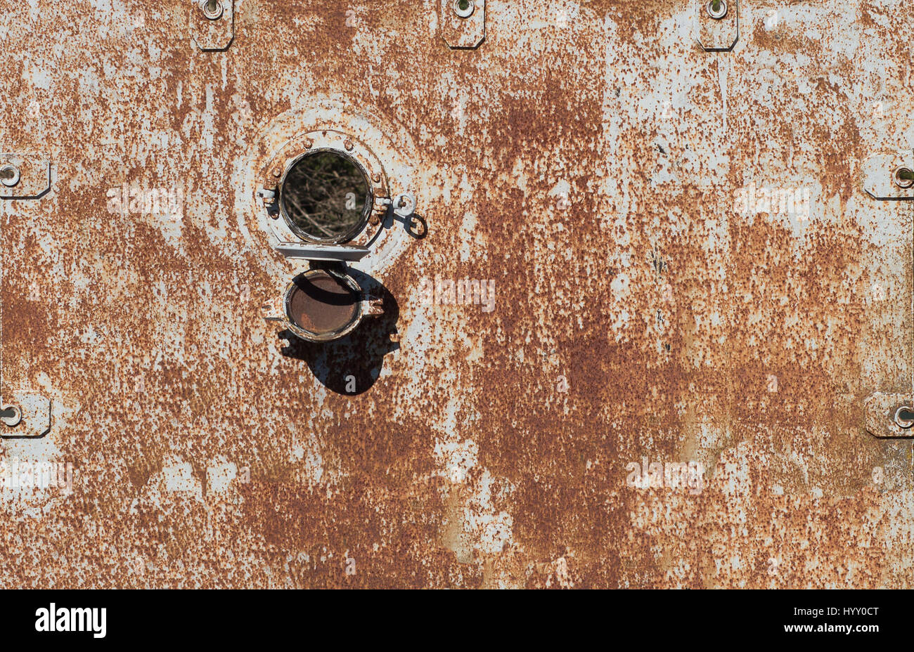 Old rusty circular window on an old ship Stock Photo - Alamy