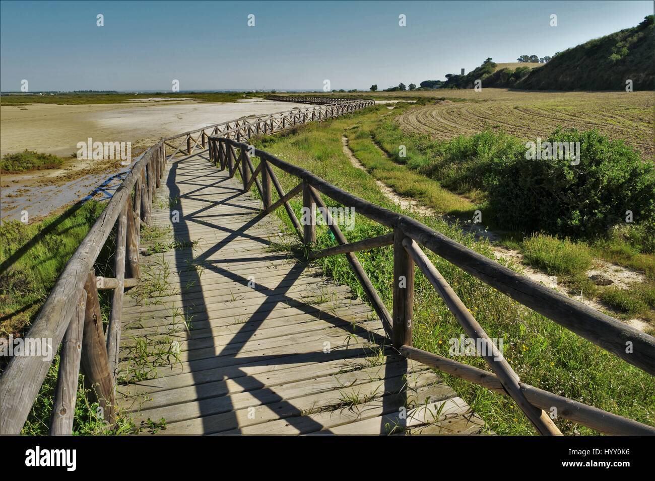 Footbridge in a natural park Stock Photo - Alamy