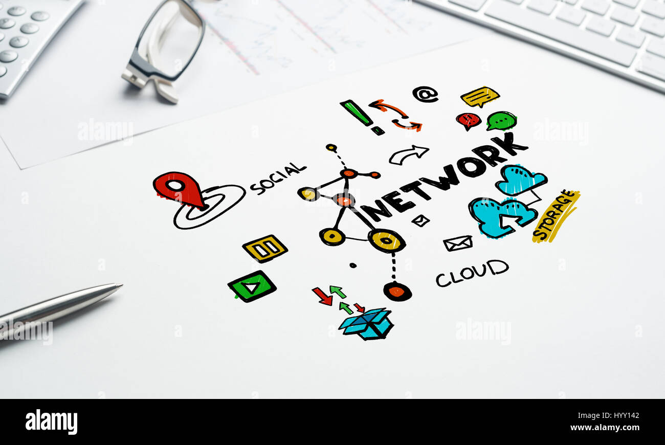 Network media background Stock Photo - Alamy