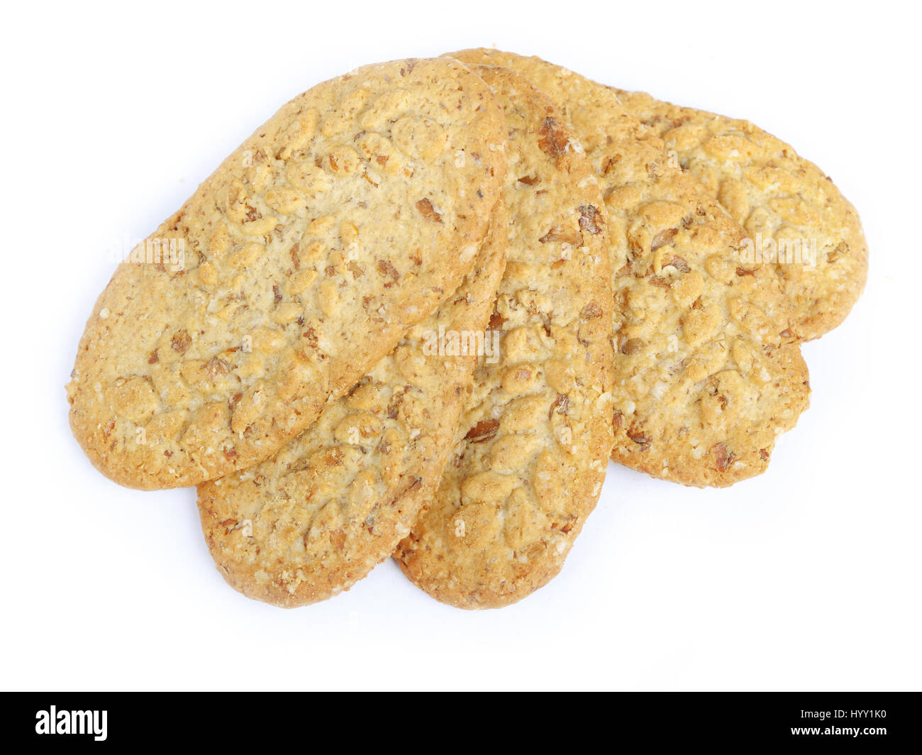Oval-shaped cookies isolated on white background Stock Photo - Alamy