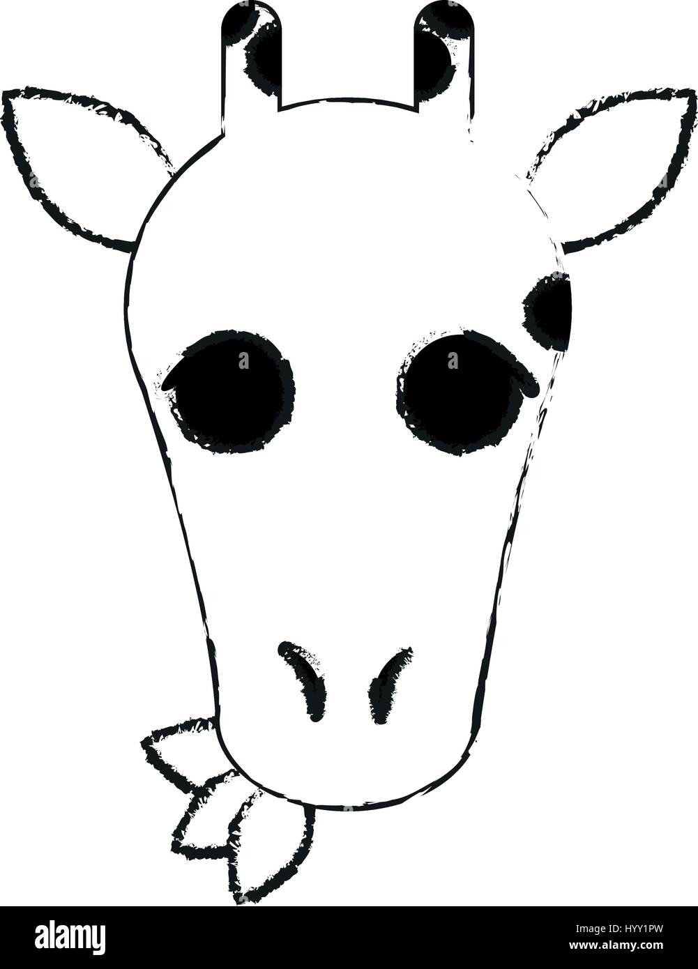 Giraffe Eating Leaves Drawing