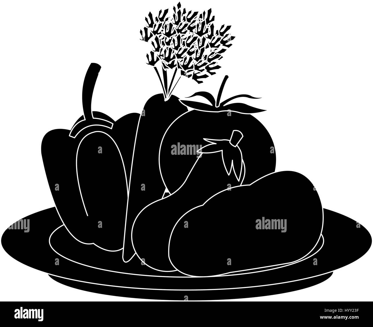 Plate leaf symbol Black and White Stock Photos & Images - Alamy