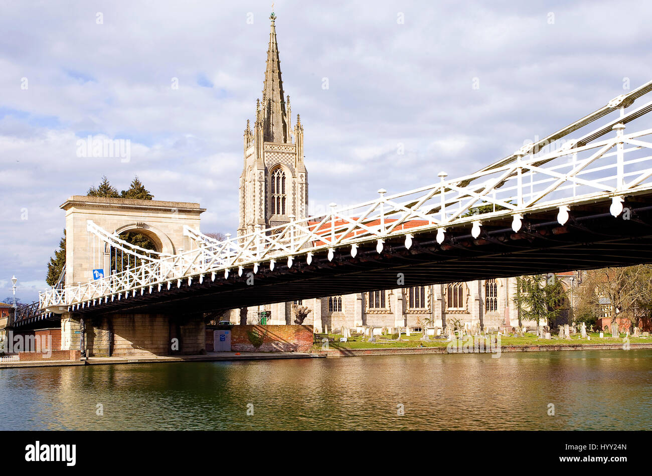 Marlow UK bridge and church Stock Photo - Alamy
