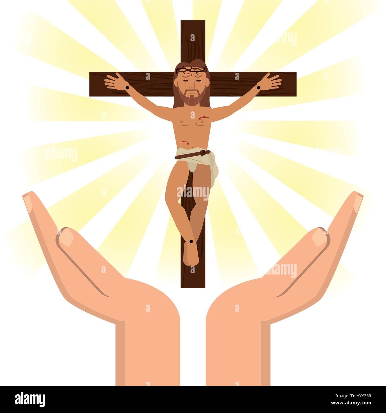 hands with jesus christ crucified Stock Vector Image & Art - Alamy