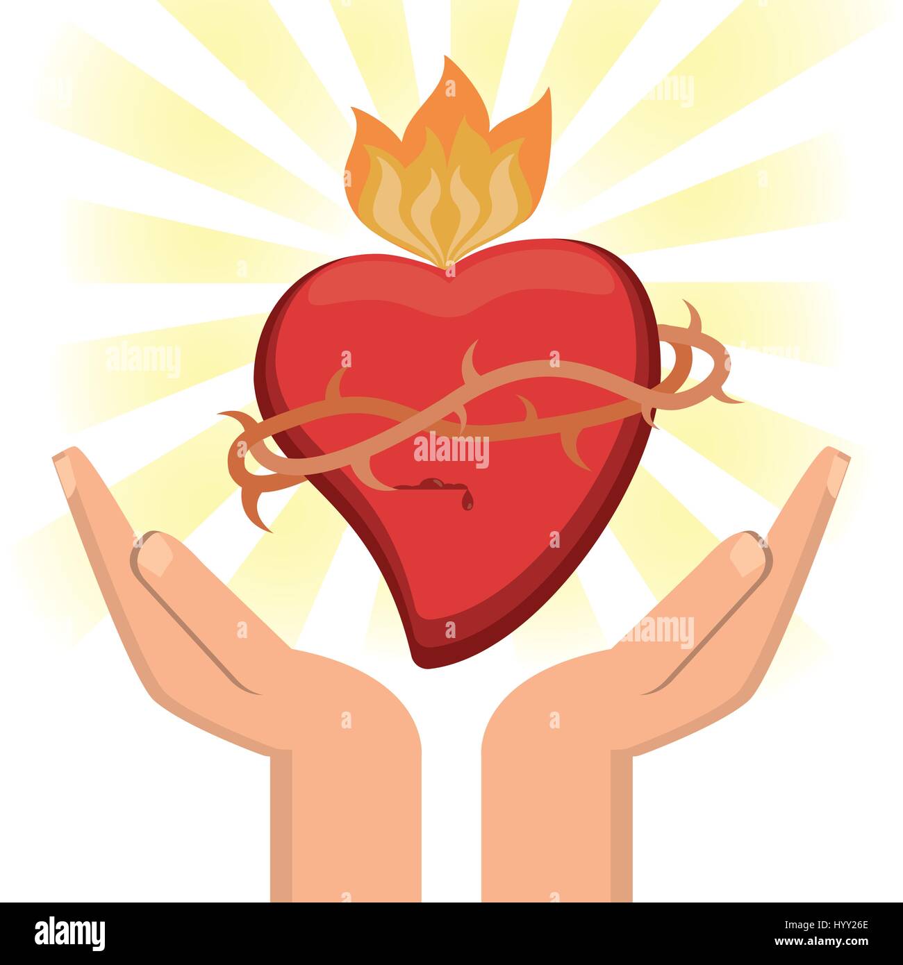 hand with sacred heart jesus christ image Stock Vector Image & Art - Alamy