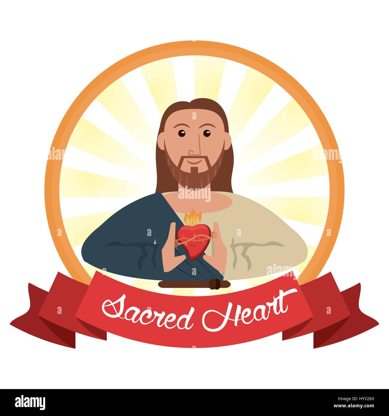 jesus christ sacred heart religious Stock Vector Image & Art - Alamy