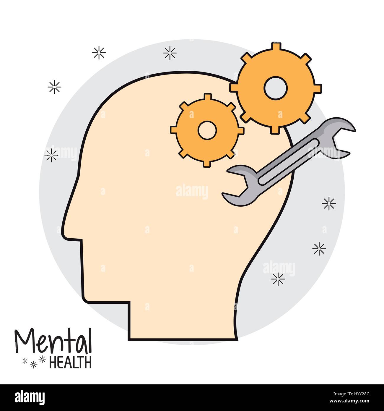 profile head mental health Stock Vector Image & Art - Alamy