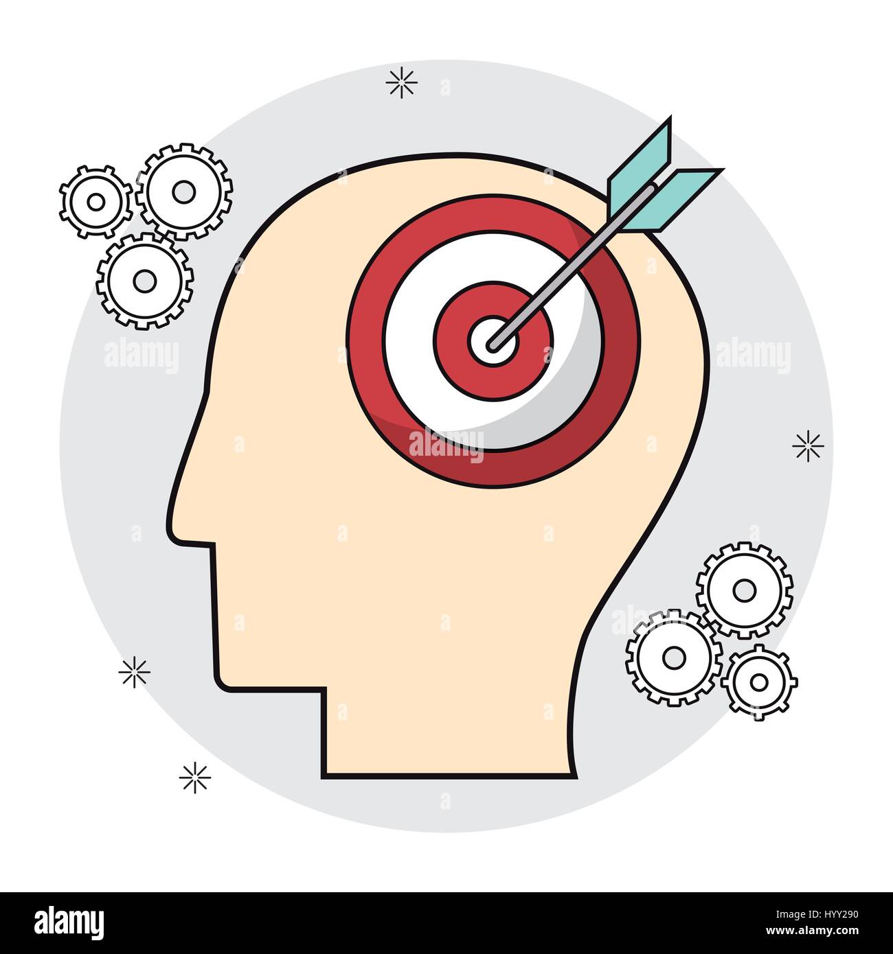 head human target brain creativity Stock Vector Image & Art - Alamy