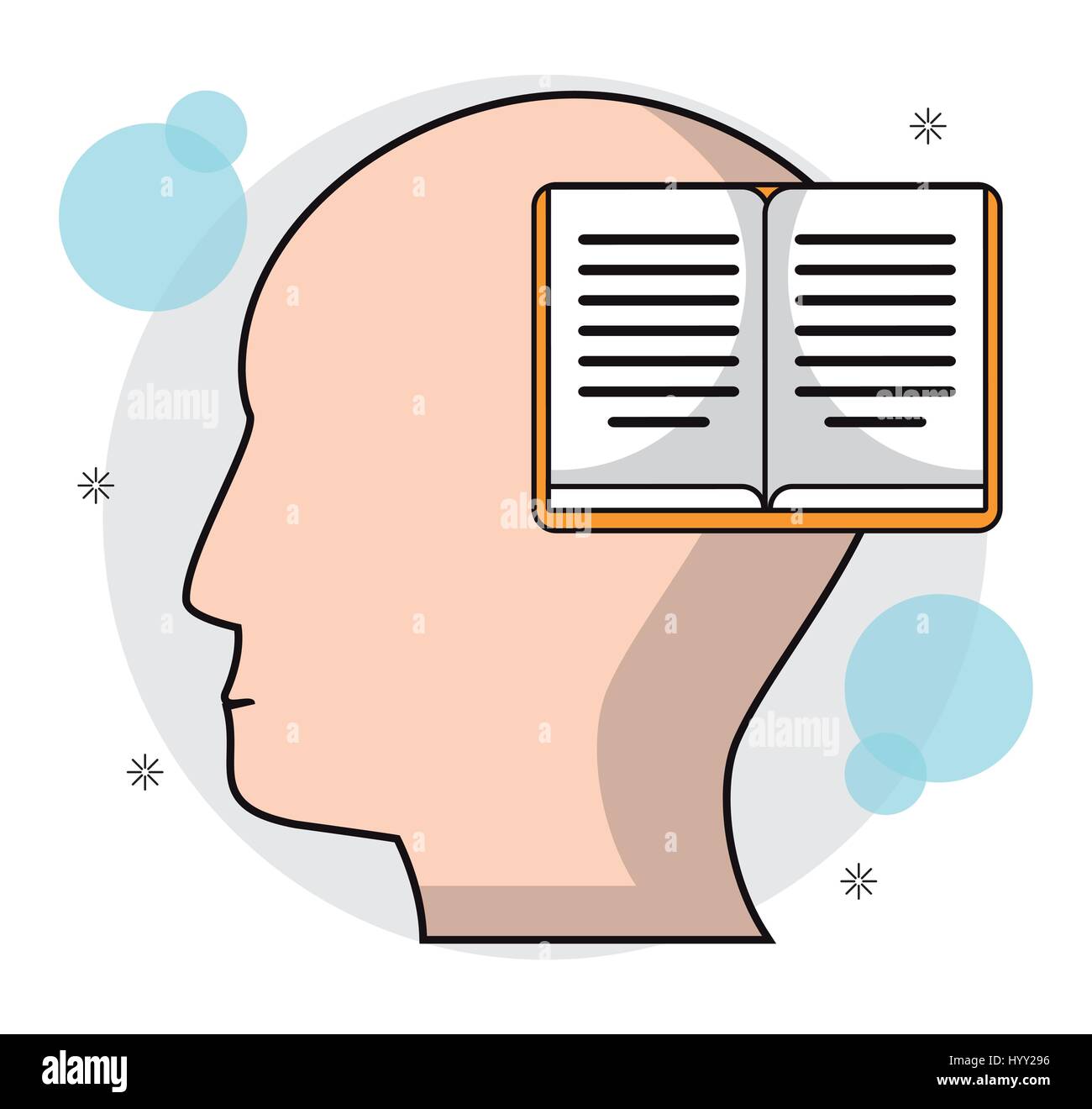 head human profile book learning Stock Vector Image & Art - Alamy