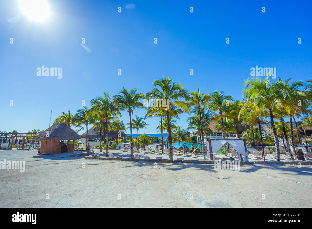 Cancun, Mexico Beautiful Xcaret beach in february Stock Photo - Alamy
