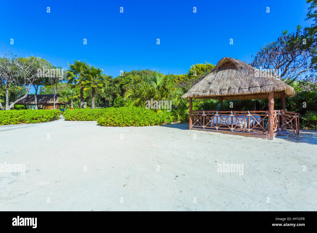 Cancun, Mexico Beautiful Xcaret beach in february Stock Photo - Alamy