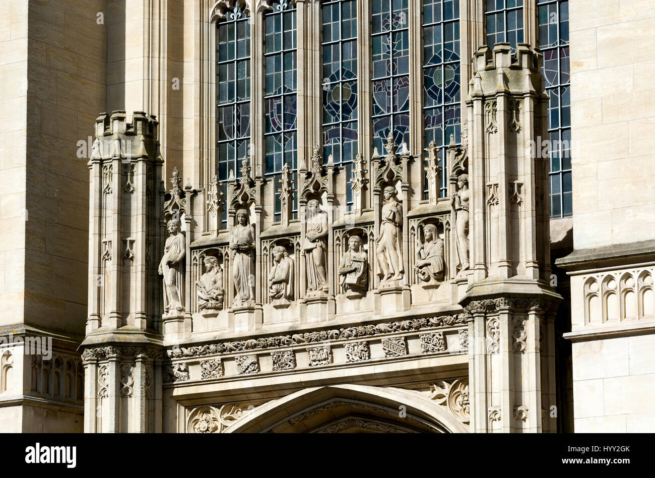 The Wills Memorial Building, detail over front entrance, University of ...