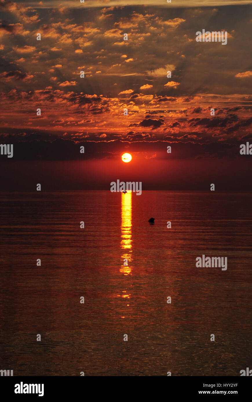 Golden hour in Gdynia, Poland - bright colorful sunrise over the baltic ...