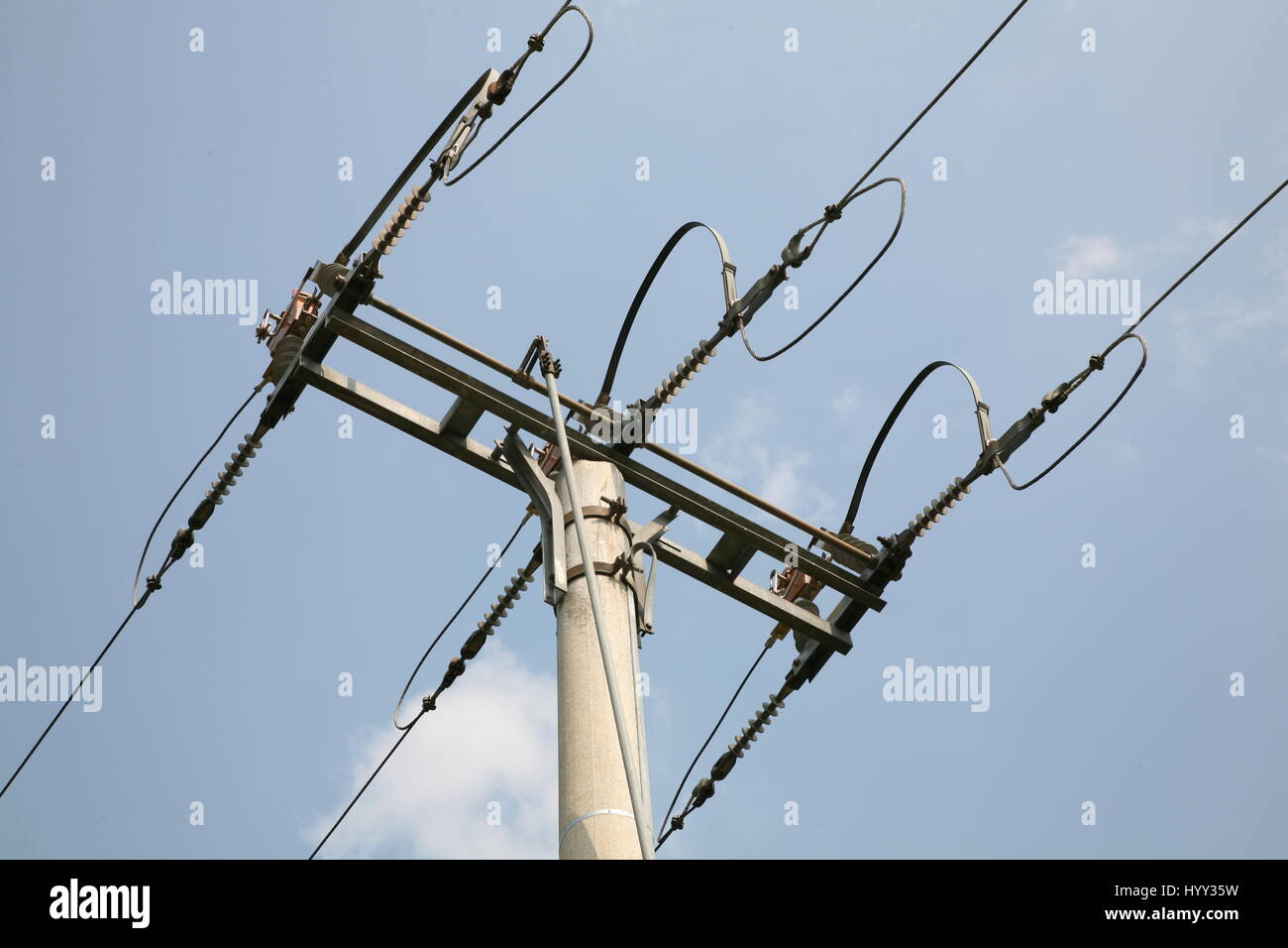 high voltage pole Stock Photo - Alamy