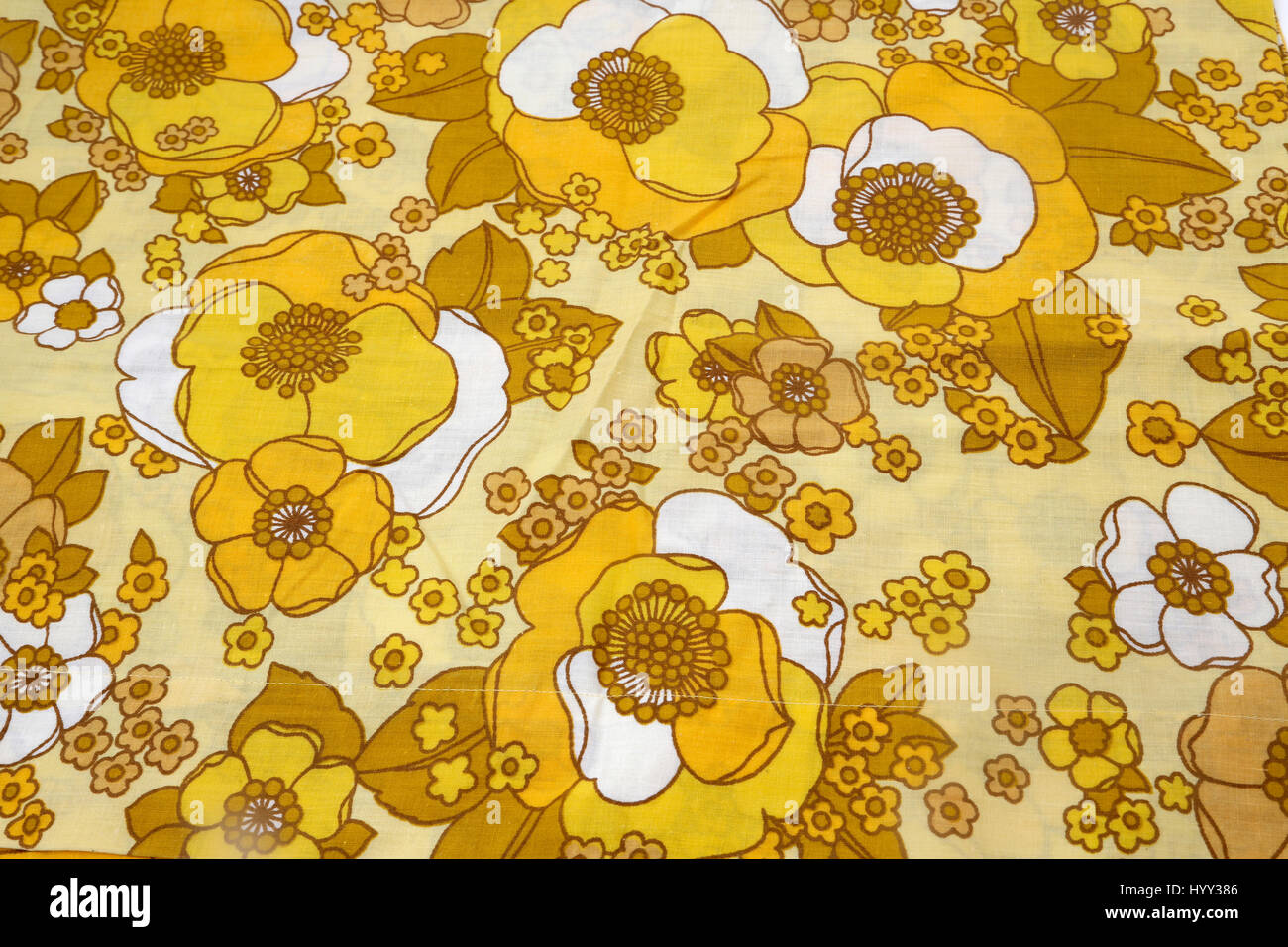 Sixties Floral Pattern Material Stock Photo - Alamy