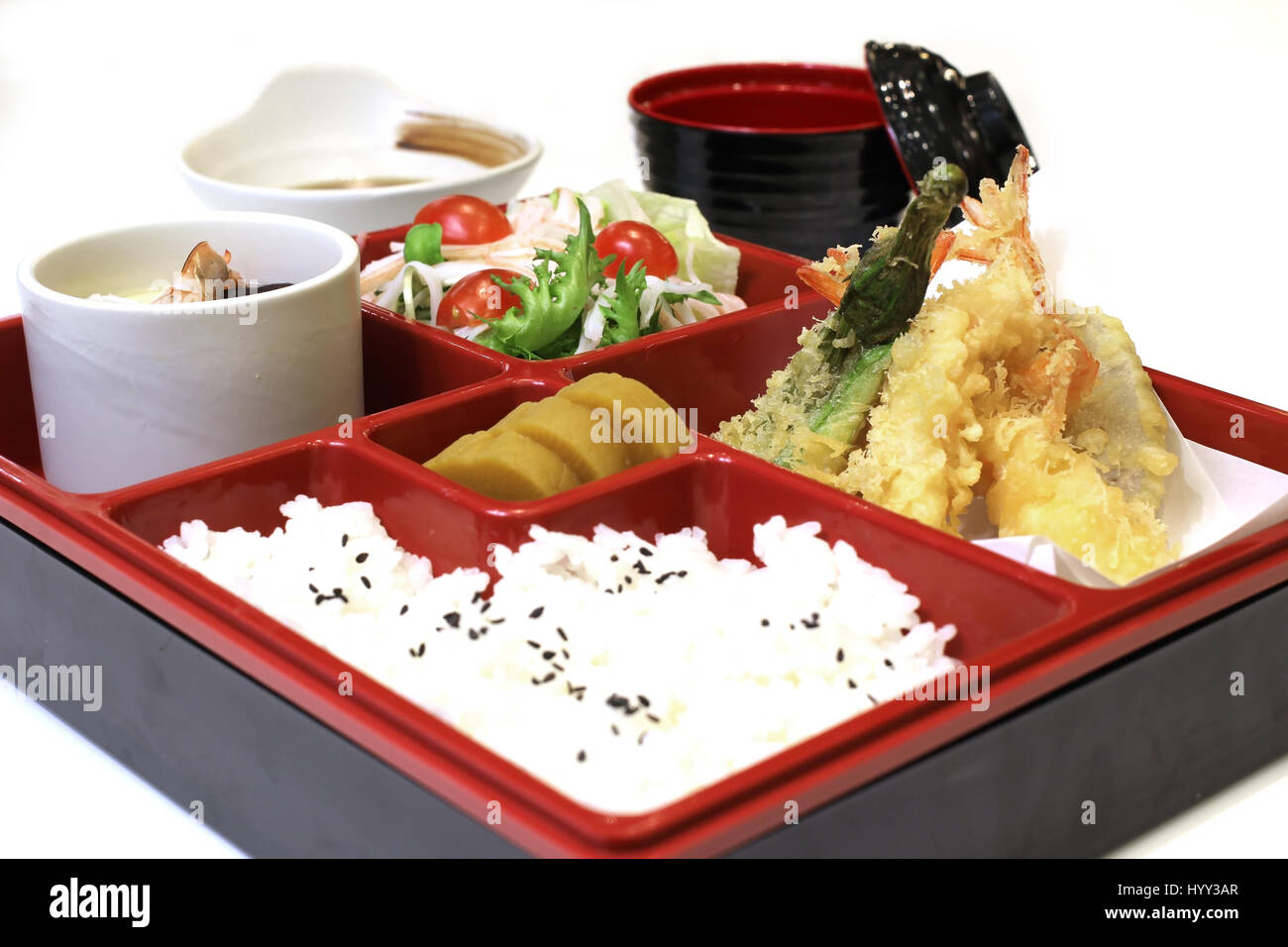 japanese bento lunch set isolated on white background Stock Photo - Alamy