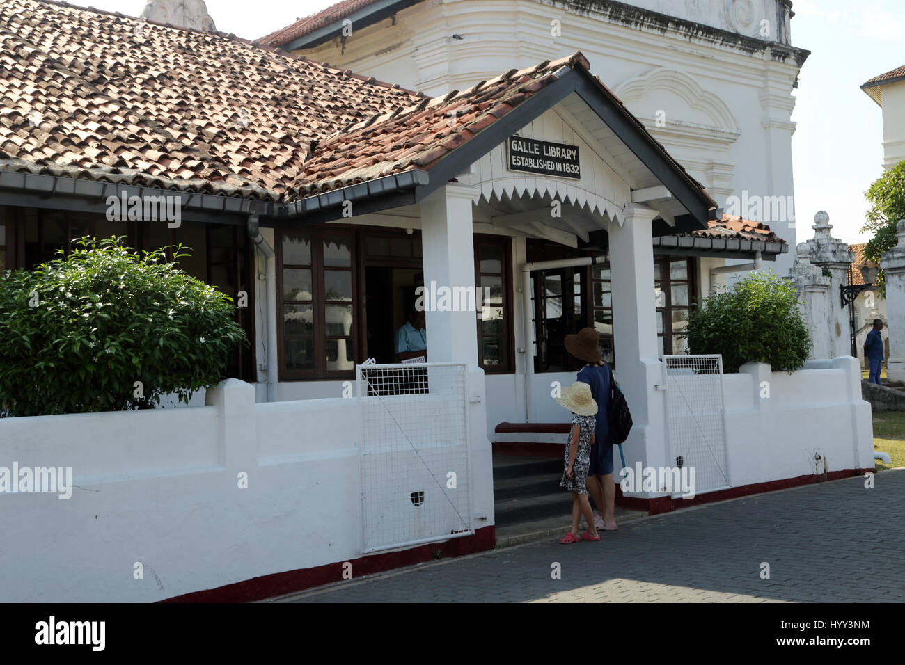 Galle Sri Lanka Galle Fort Mother and Daughter entering Galle Library ...