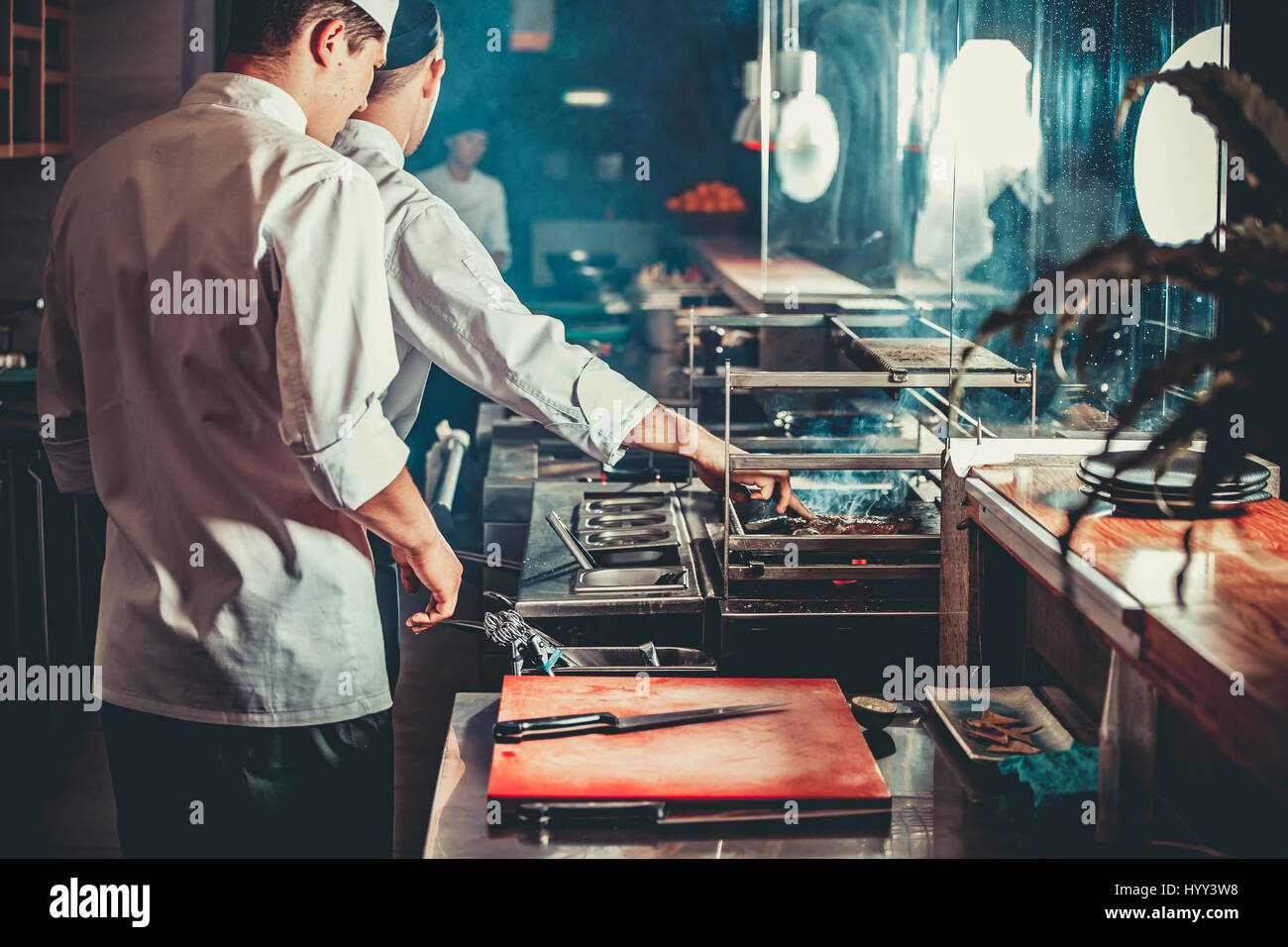 Preparing traditional beef steak Stock Photo - Alamy
