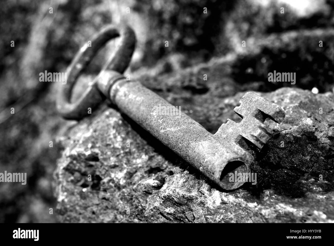 very old door key in rusty iron Stock Photo - Alamy