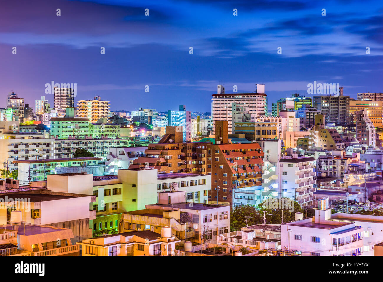 Naha, Okinawa, Japan downtown skyline at night Stock Photo, Royalty ...