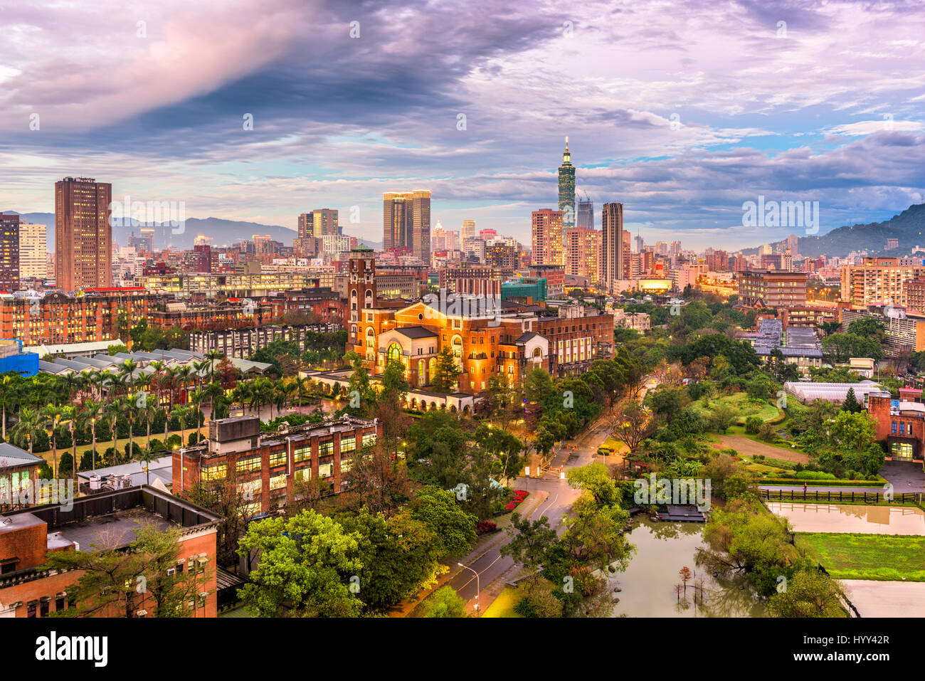 Taipei, Taiwan skyline over National Taiwan University Stock Photo - Alamy
