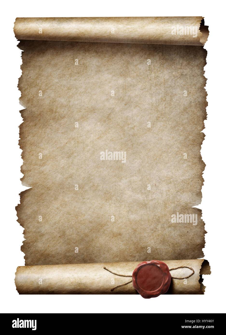 old parhment scroll with wax seal Stock Photo - Alamy