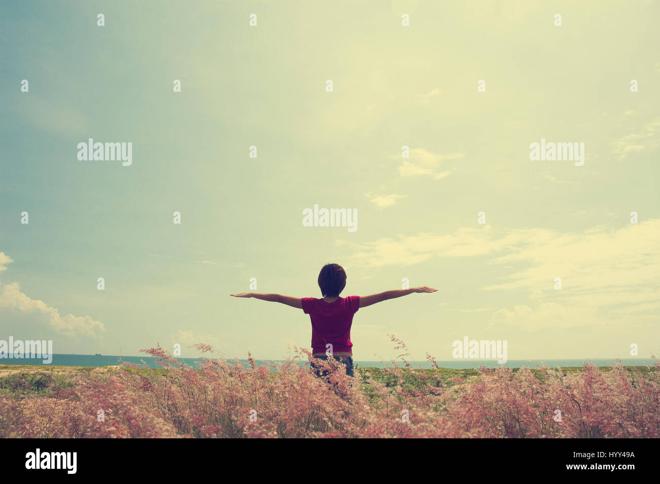 woman hand raised vintage tone Stock Photo - Alamy