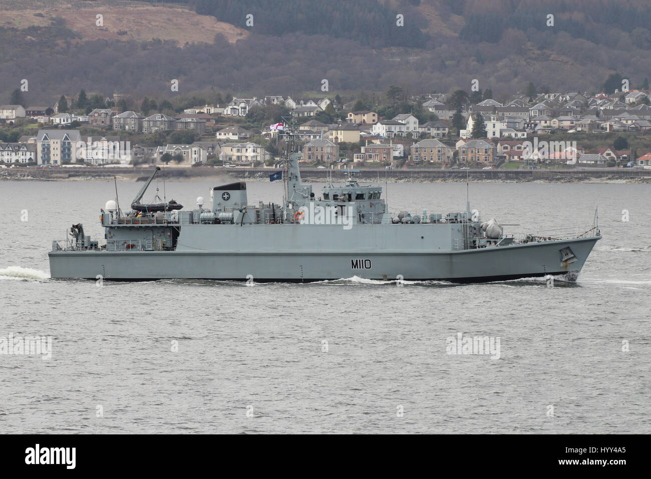 HMS Ramsey (M110), a Sandown-class minehunter operated by the Royal ...