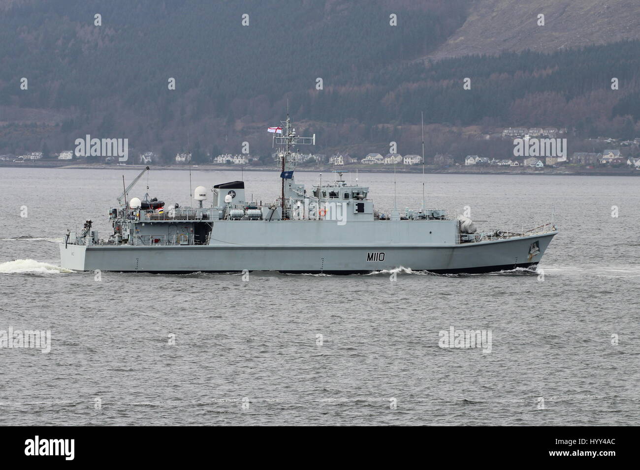 HMS Ramsey (M110), a Sandown-class minehunter operated by the Royal ...