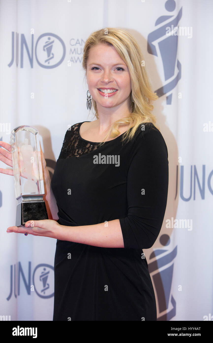 Bria Skonberg poses with the Juno Award for Jazz Vocal Album of the ...