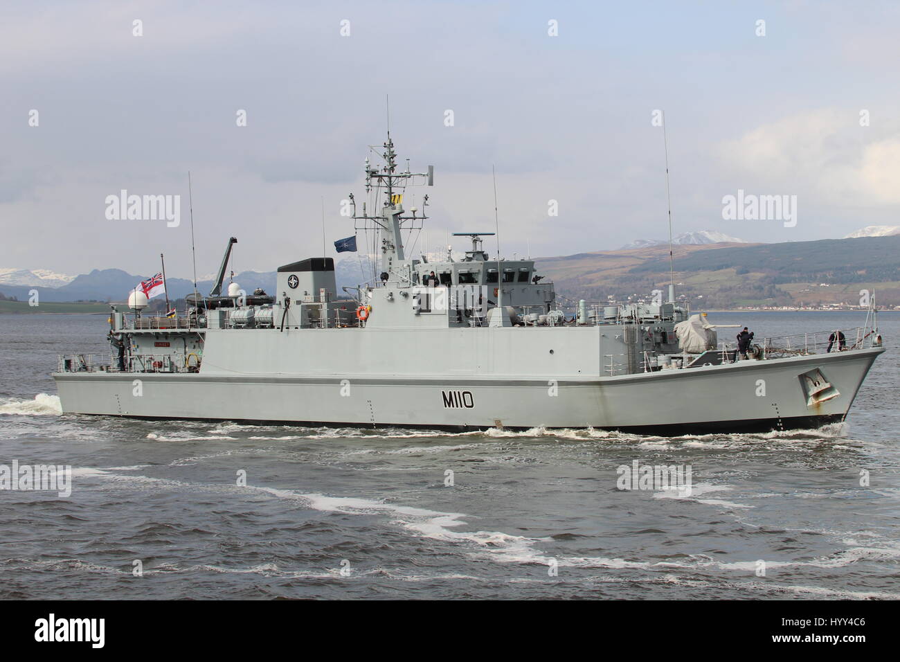 HMS Ramsey (M110), a Sandown-class minehunter operated by the Royal ...