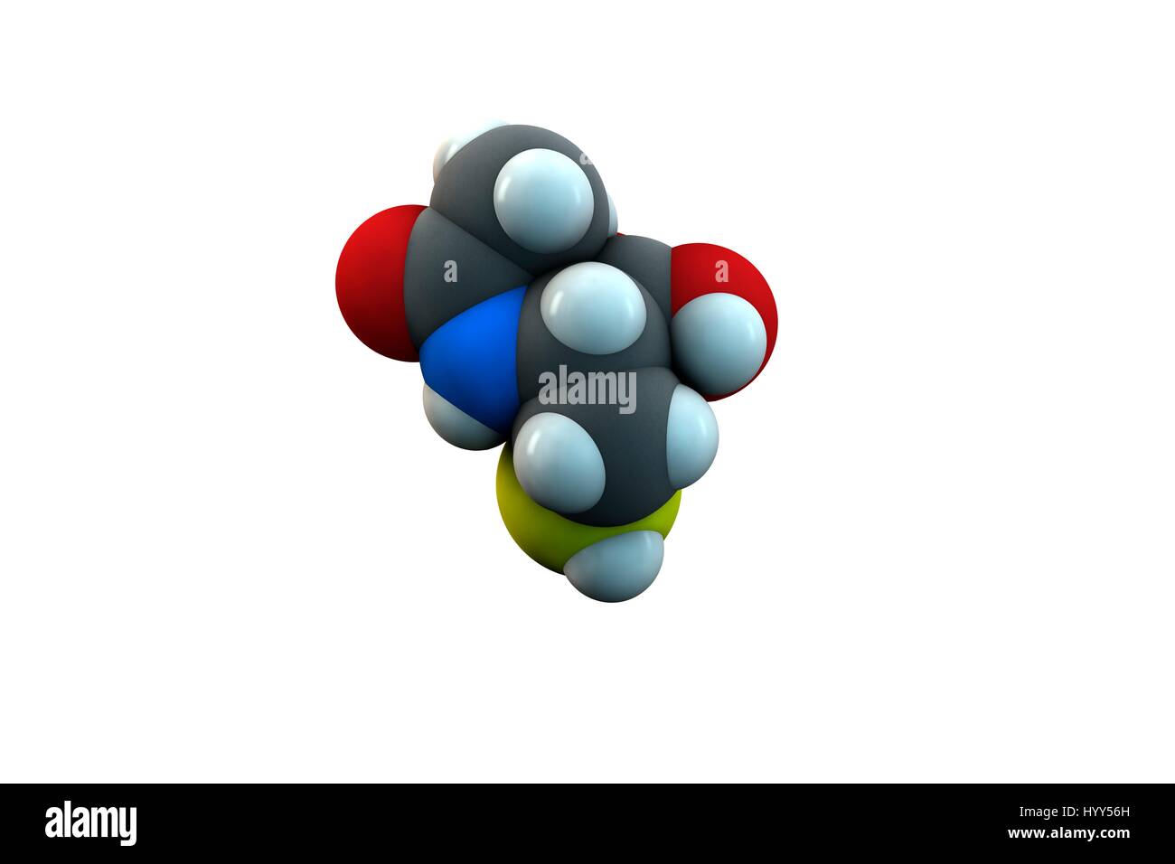 Acetylcysteine (NAC) mucolytic drug molecule, used to treat paracetamol ...