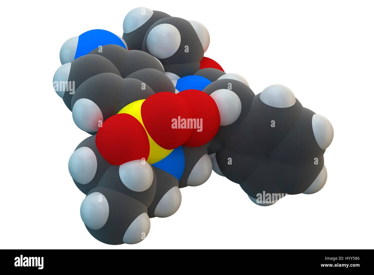 Amprenavir drug molecule. It is also known as VX-478, and is sold under ...