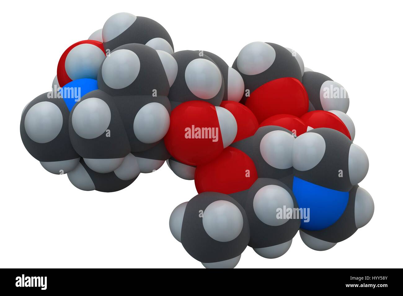 Azithromycin antibiotic drug (macrolide class) molecule. Chemical ...